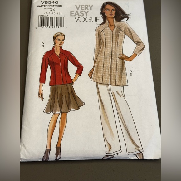 Vogue | Other | Very Easy Vogue Sewing Pattern Jacket Skirt Pants New ...